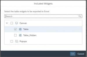 Export Excel, CSV, Or PDF with SAP Analytics Designer
