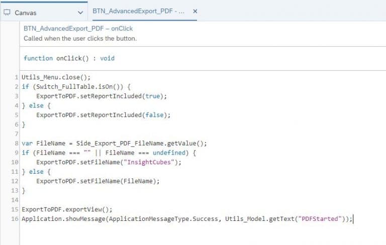 Export Excel, CSV, Or PDF with SAP Analytics Designer