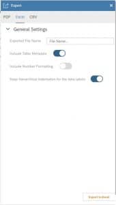 Export Excel, CSV, Or PDF with SAP Analytics Designer