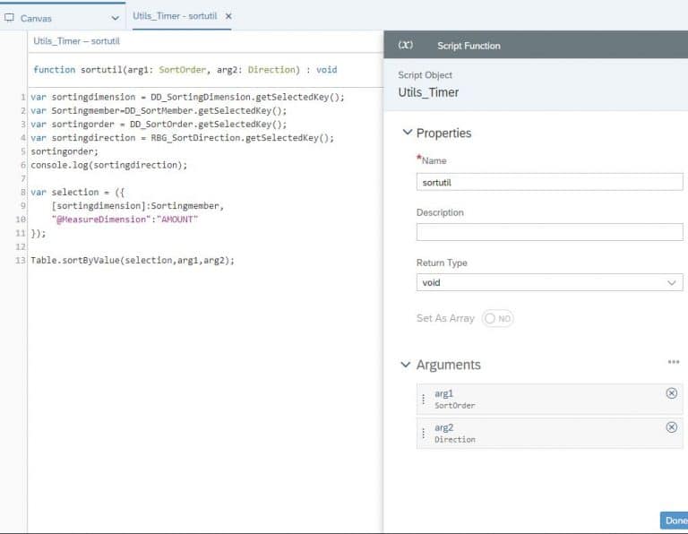 How to sort and rank reports with SAP Analytics Designer